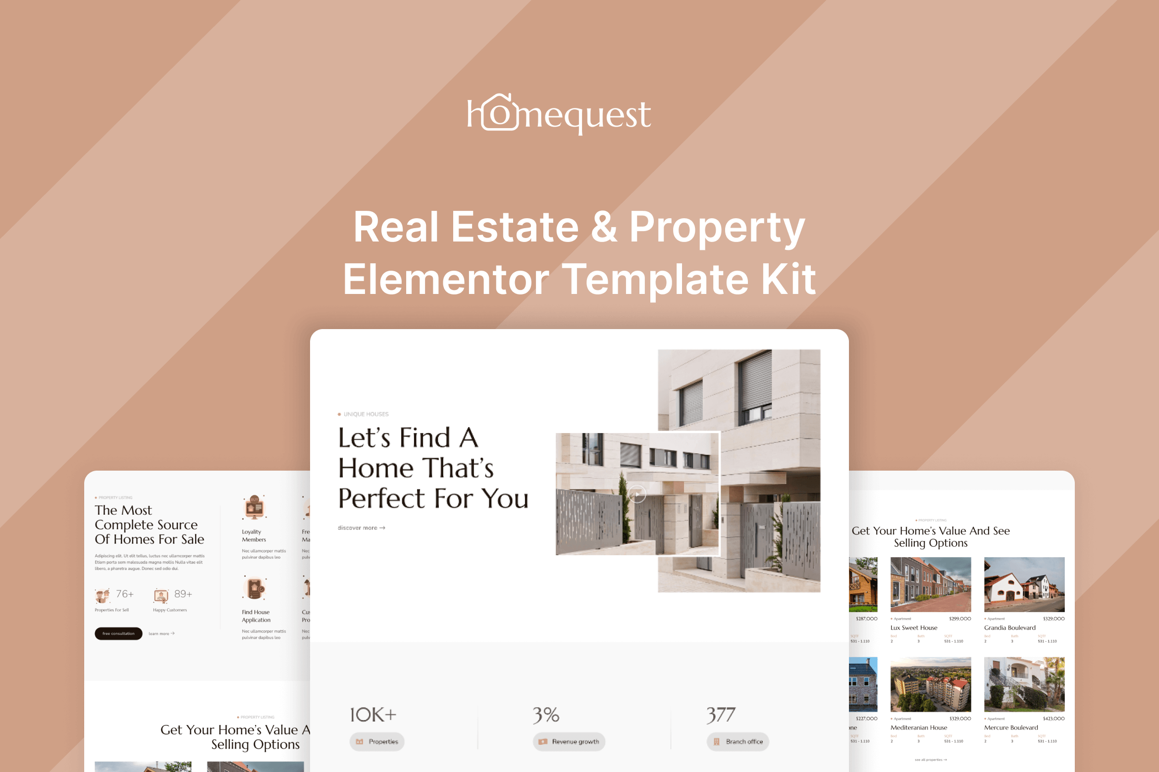 Homequest – Real Estate and Property Elementor Template Kit