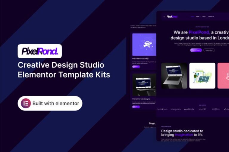 PixelPond – Creative Design Studio Elementor Template Kit